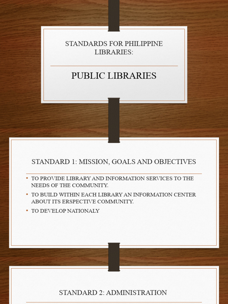 Philippine Public Library Standards | PDF | Libraries | Librarian