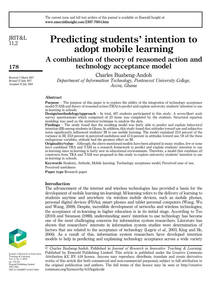 Sem Article On Mobile Learning | PDF | Technology & Engineering