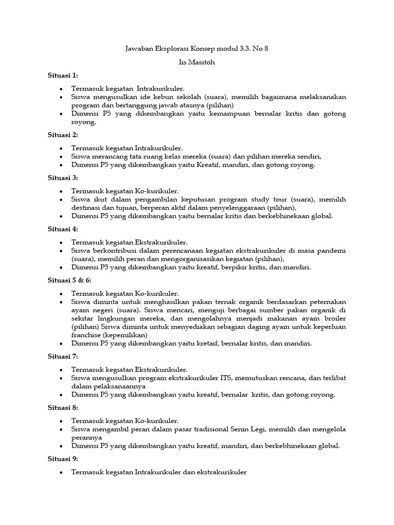 Jawaban Eksplorasi Konsep Modul 3.3 | PDF
