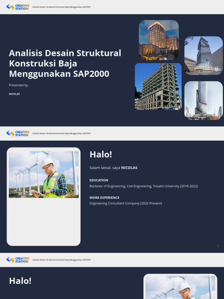 Analisis Desain Struktural Konstruksi Baja Menggunakan SAP2000 | PDF