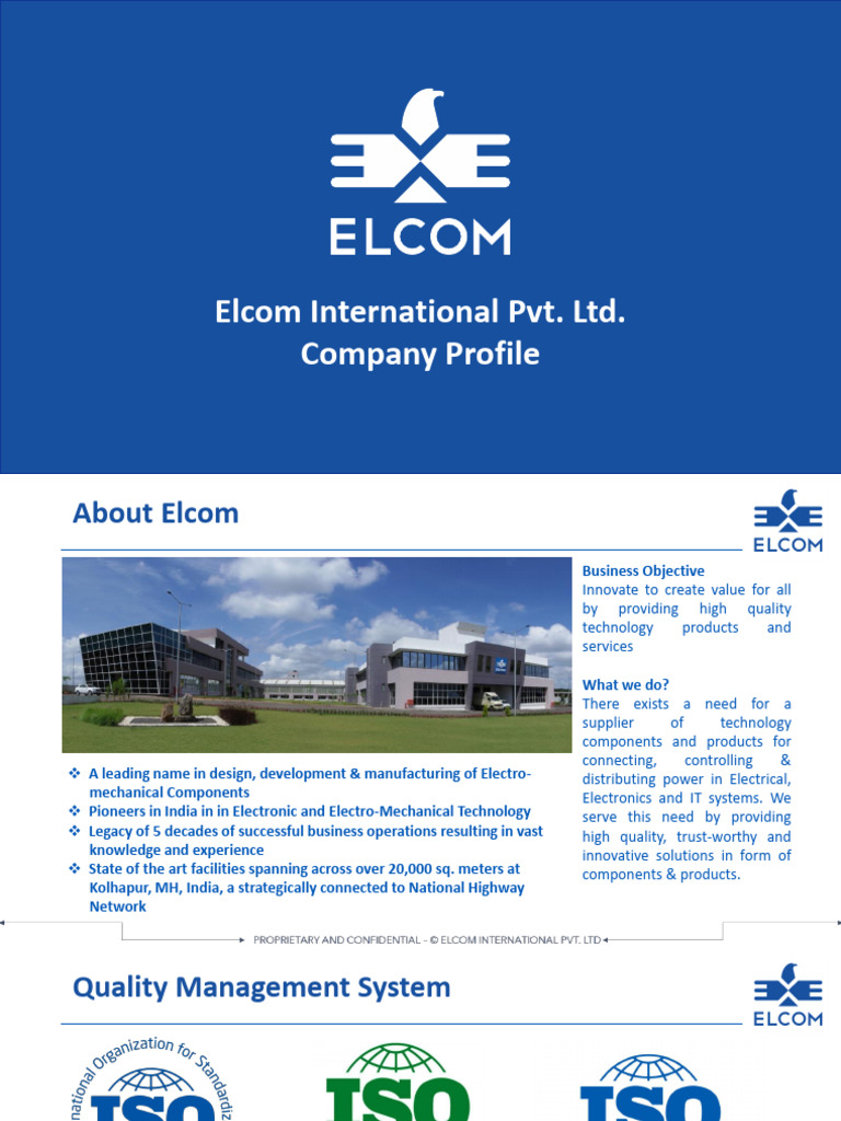 Elcom Company ProfilePDF | PDF | Ac Power Plugs And Sockets | Electrical Engineering