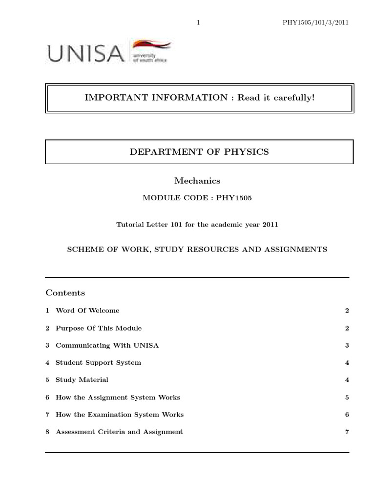 Tutorial Letter 101 | PDF