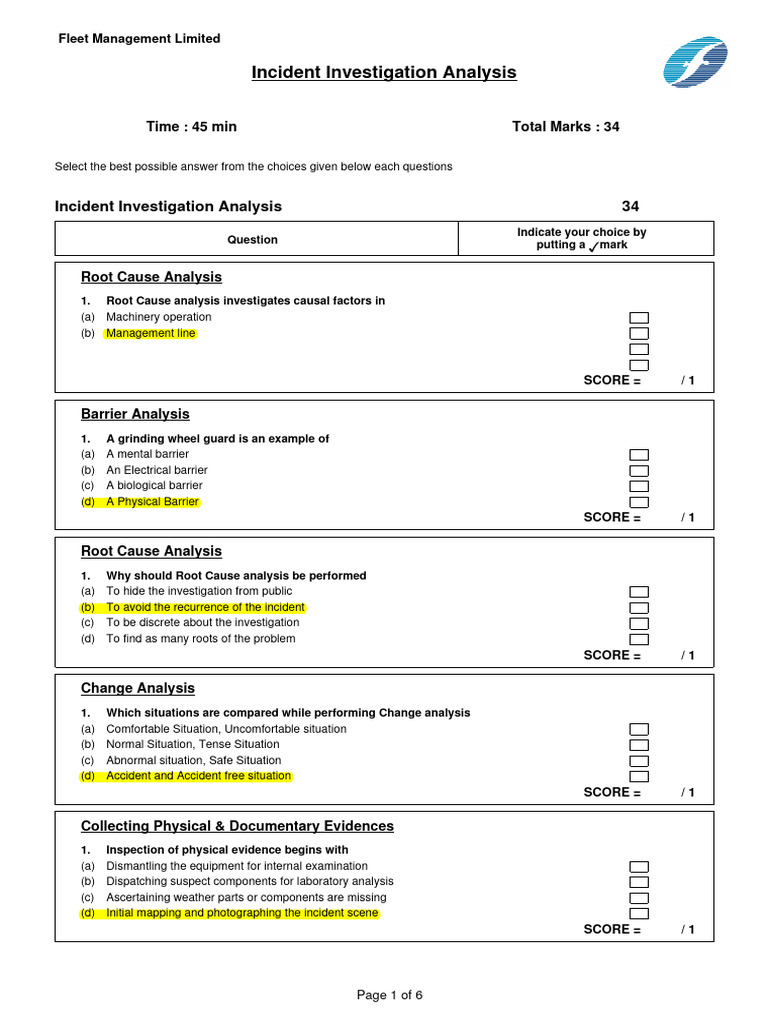 Incident Investigation (34 Done) | PDF
