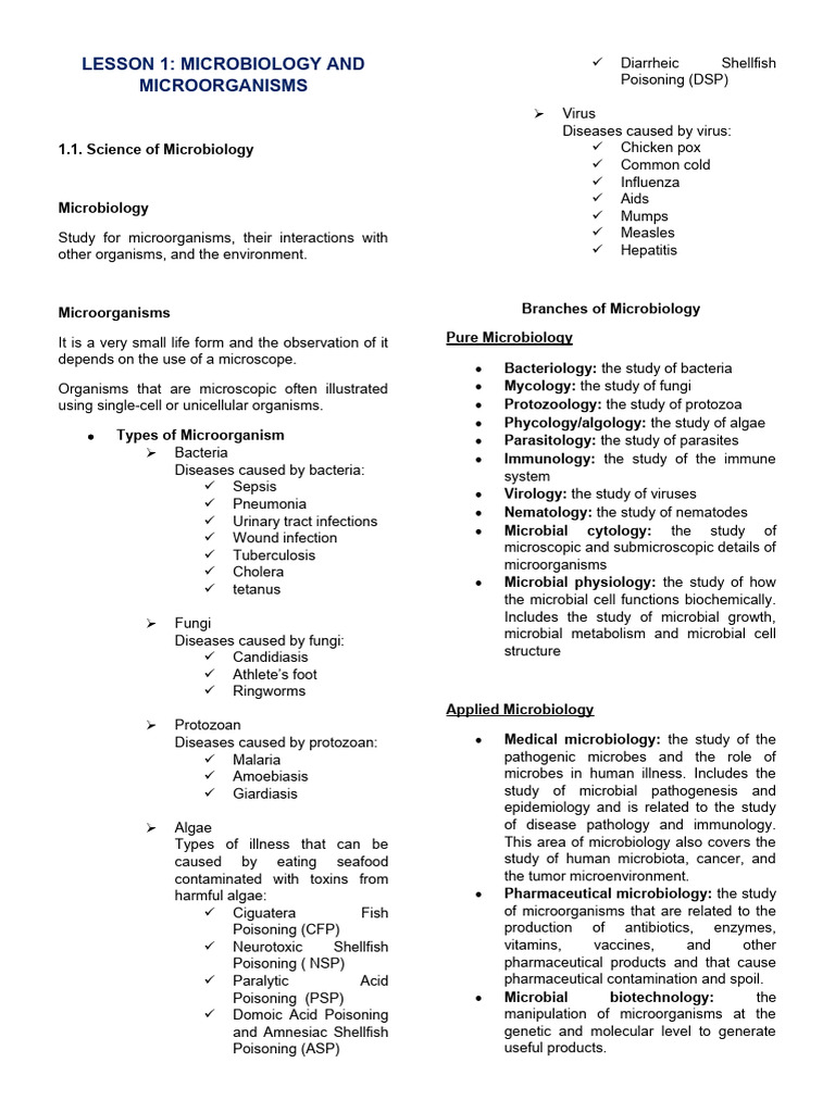 LESSON 1 Microbio | PDF