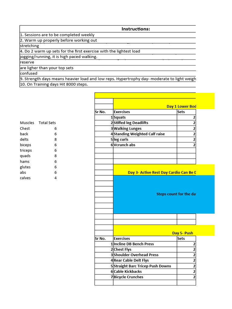 Reshma's Training Plan | PDF | Aerobic Exercise | Physical Exercise