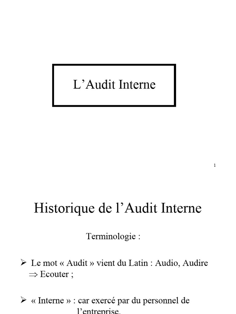 L'Audit Interne | PDF | Audit | Audit financier