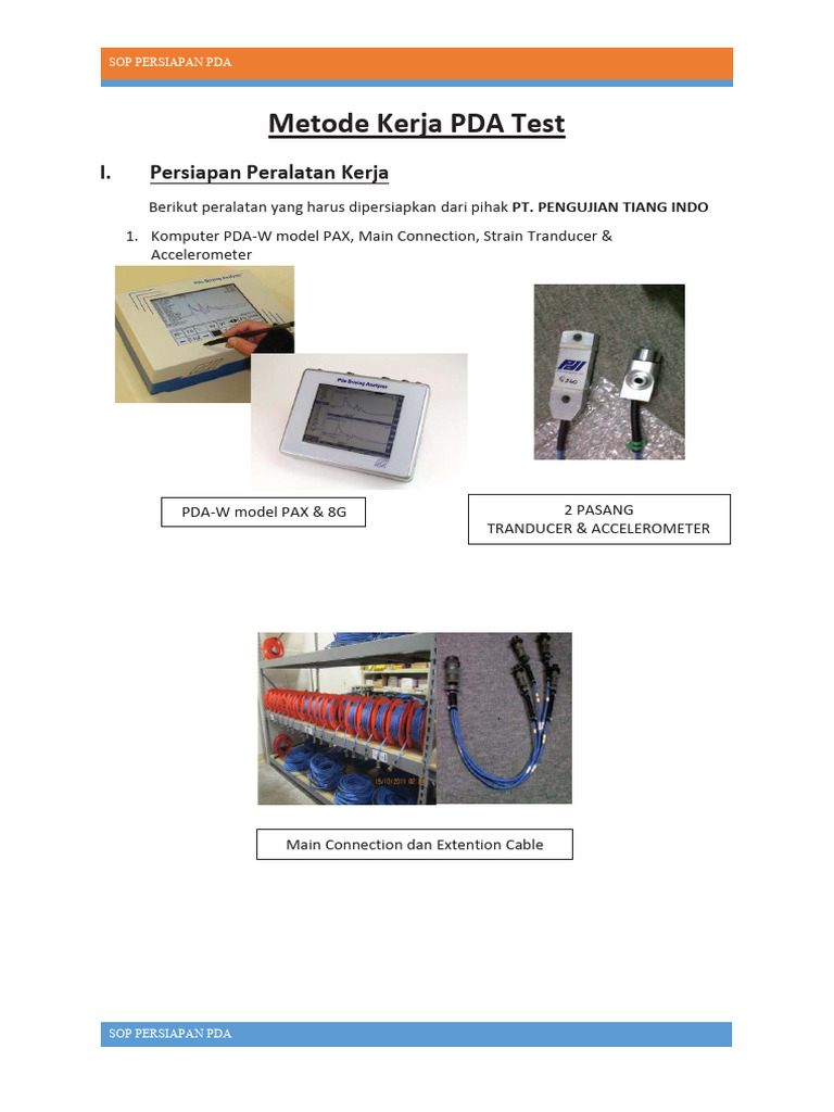 SOP PERSIAPAN PDA hammer hspd | PDF