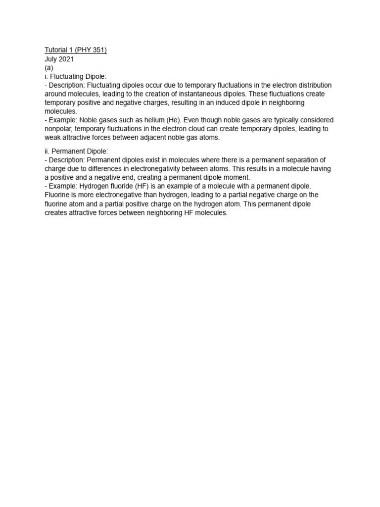 Tutorial 1 PHY 351 | PDF | Social Science