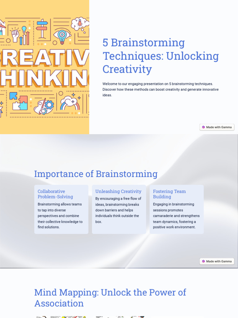 5 Brainstorming Techniques Unlocking Creativity | PDF | Brainstorming ...