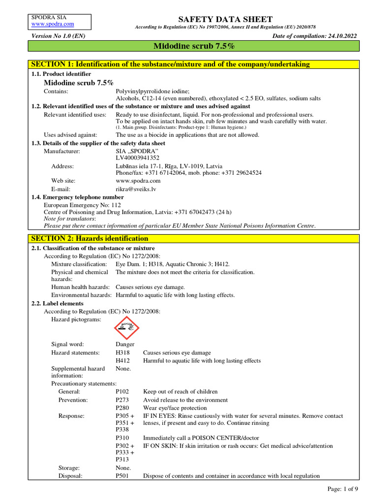 SPODRA_Midodine_scrub_7.5prc_PT01_SDS_EN-2020-878_2022-10-24_with ...
