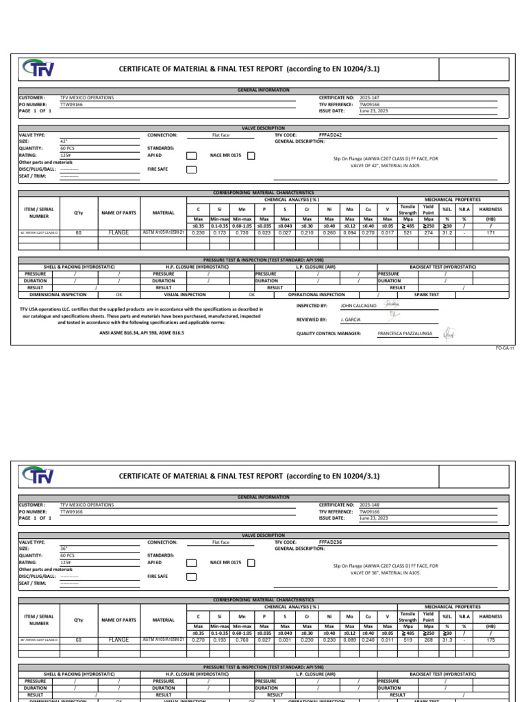 7.2 TW09166 CMTR-Flange | PDF | Valve | Gas Technologies