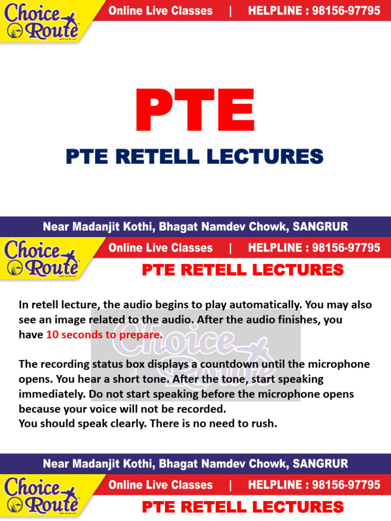 Pte Retell Lectures | PDF