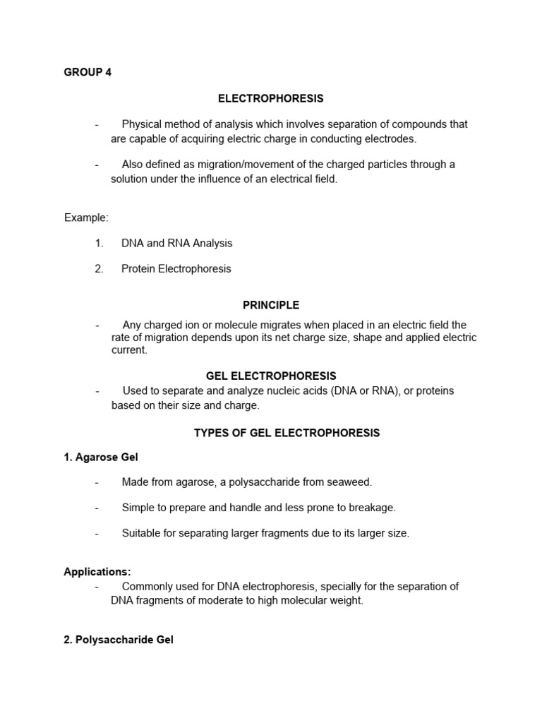 Topic 4 Electrophoresis | Download Free PDF | Gel Electrophoresis | Agarose Gel Electrophoresis