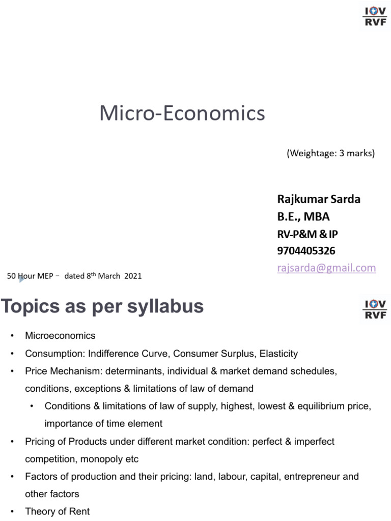 Microeco Updated Apr21 | PDF | Demand | Microeconomics