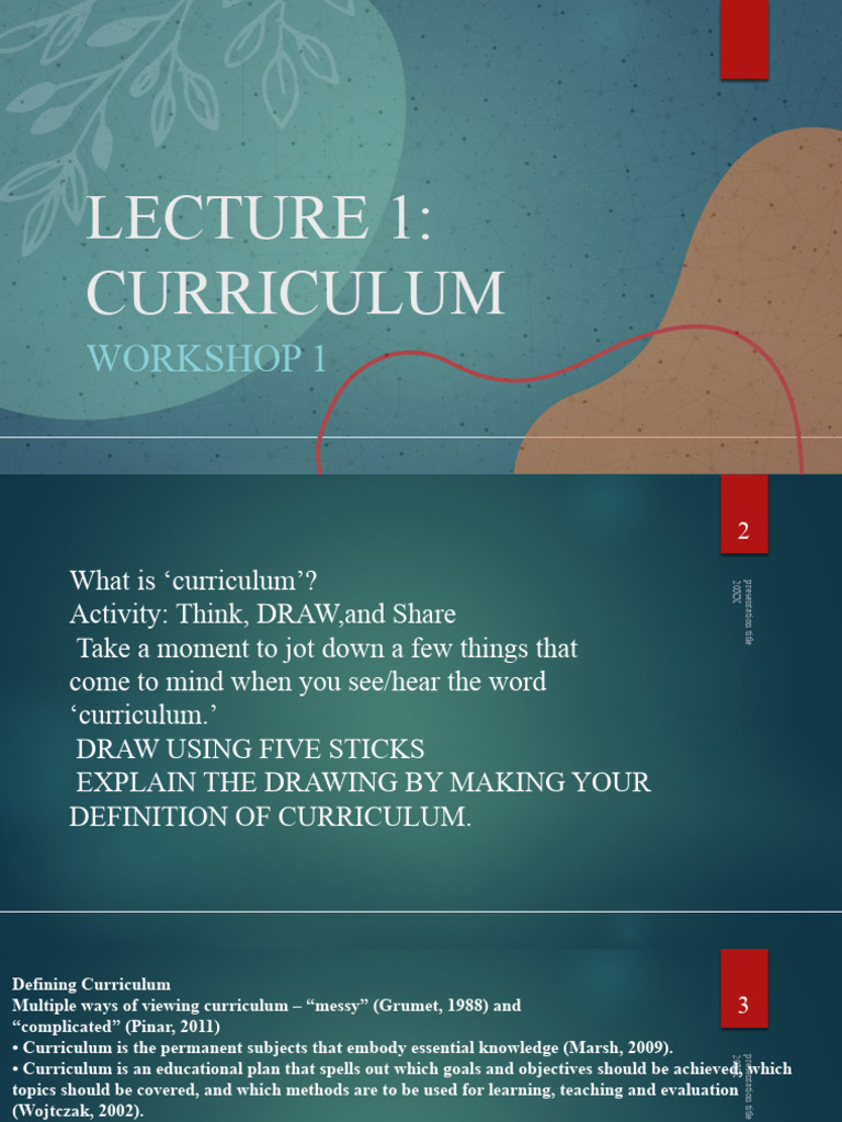Lecture 1 | PDF | Curriculum | Learning
