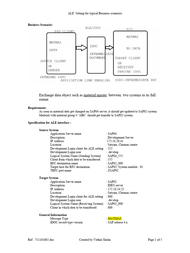 Ale Idoc Real Time Senario | PDF | Server (Computing) | Internet Protocols