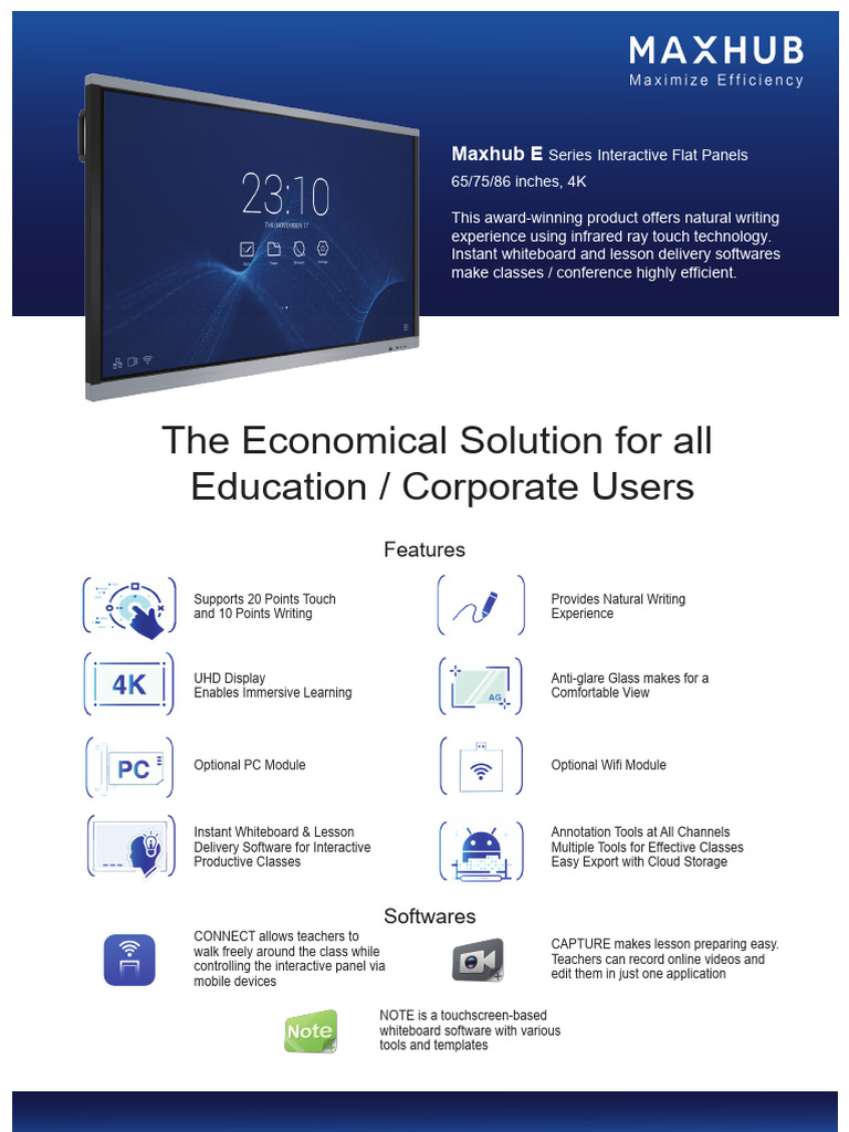 Maxhub s65 Interactive Flat Panels | PDF | Hdmi | Usb