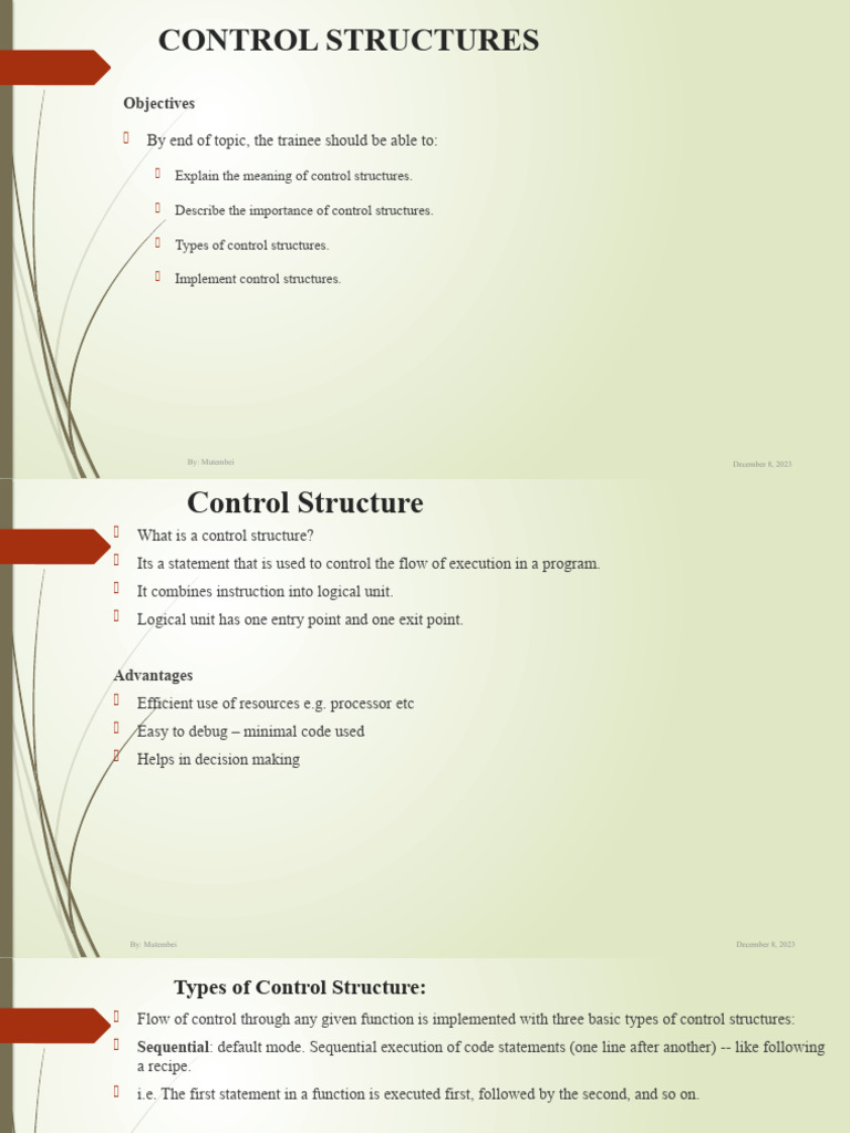 Lecture 6 - Control Structures | PDF