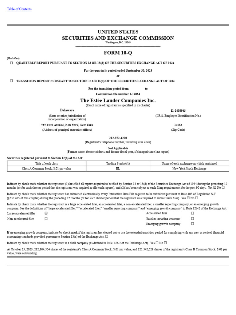 United States Securities and Exchange Commission FORM 10-Q: Delaware ...