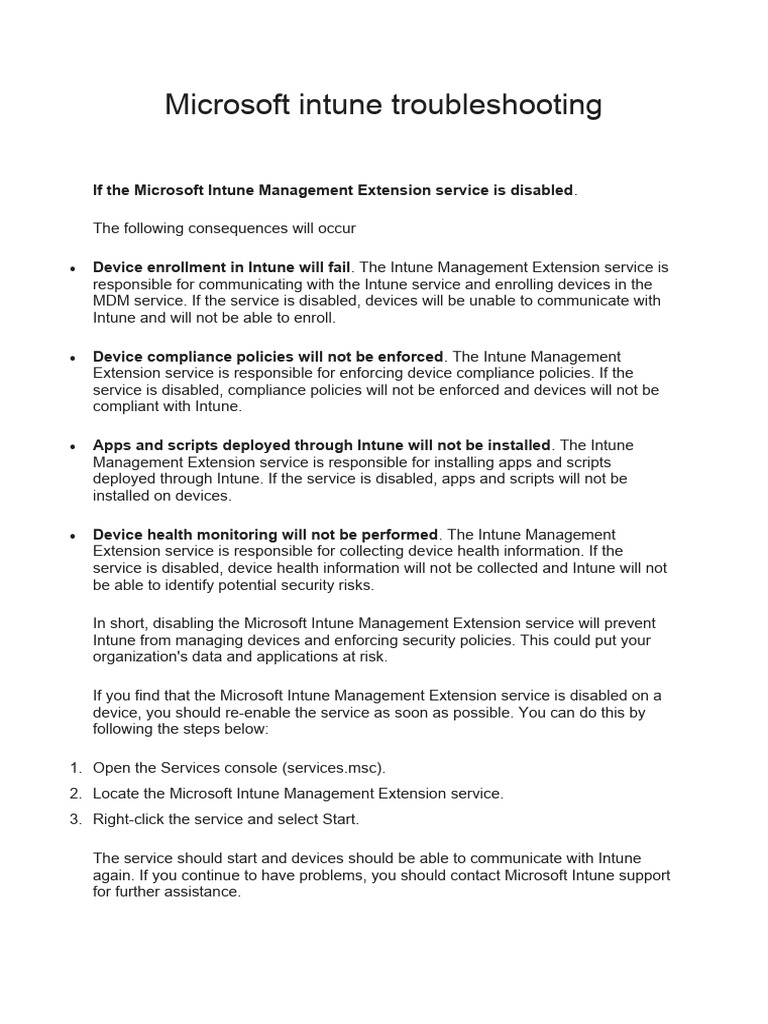 Microsoft Intune Troubleshooting | PDF