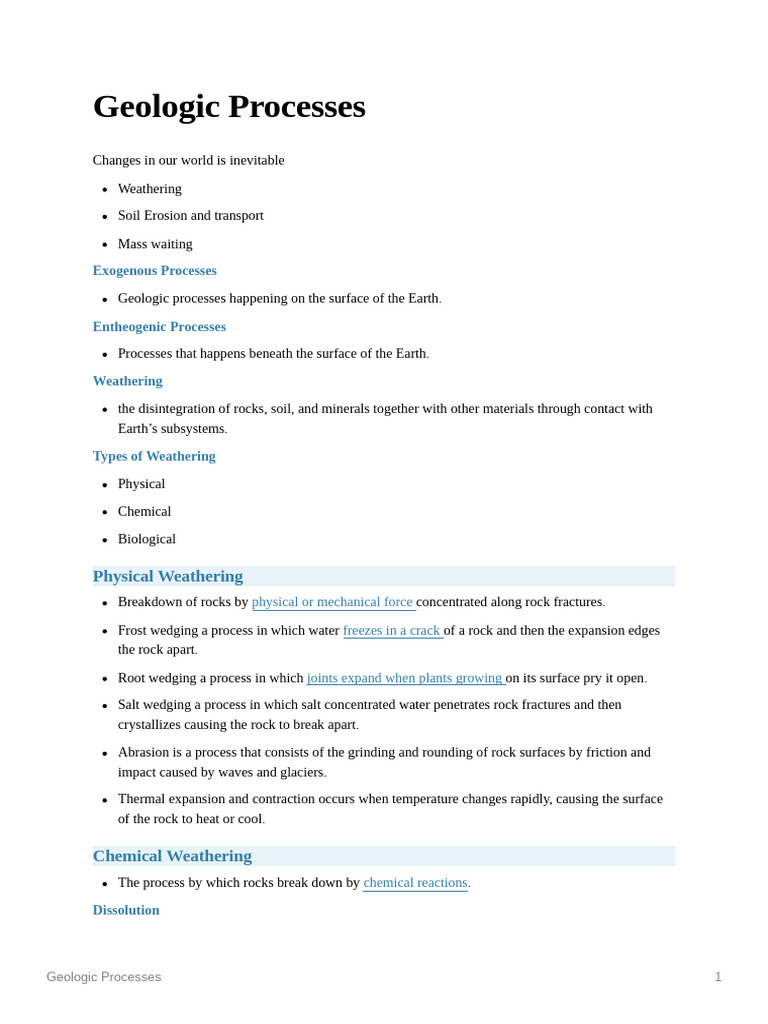Geologic Processes | PDF