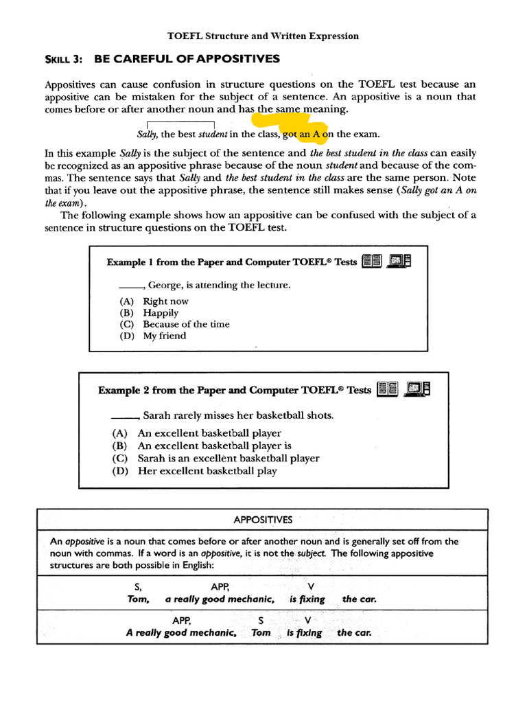 TOEFL Structure and Written Expression Skill 3-4 With Key | PDF