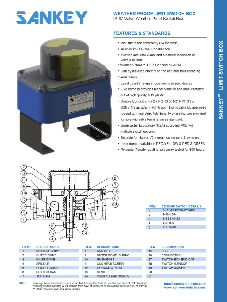 Sankey WP-001 LSB Specs Opt | PDF
