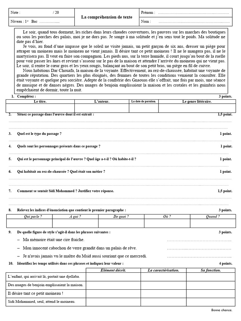 Eval 1 BM+ Texte | PDF | Maison et jardin