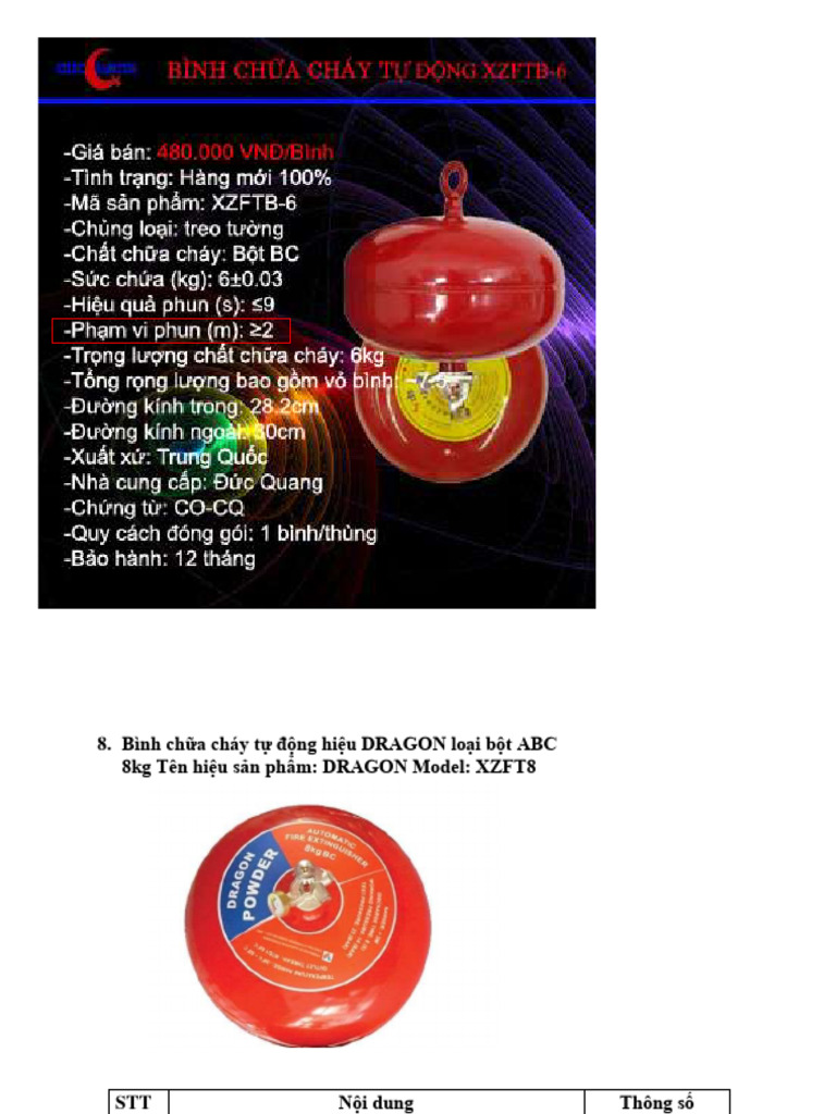 Binh chua chay tu dong bang bot | PDF