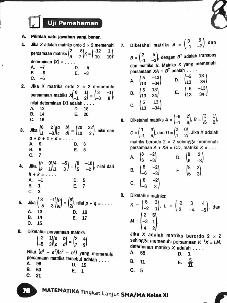 Latihan Matriks 4 | PDF