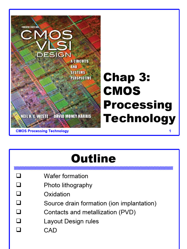CH 03 CMOS Fabrication Part 01 | PDF | Cmos | Photolithography
