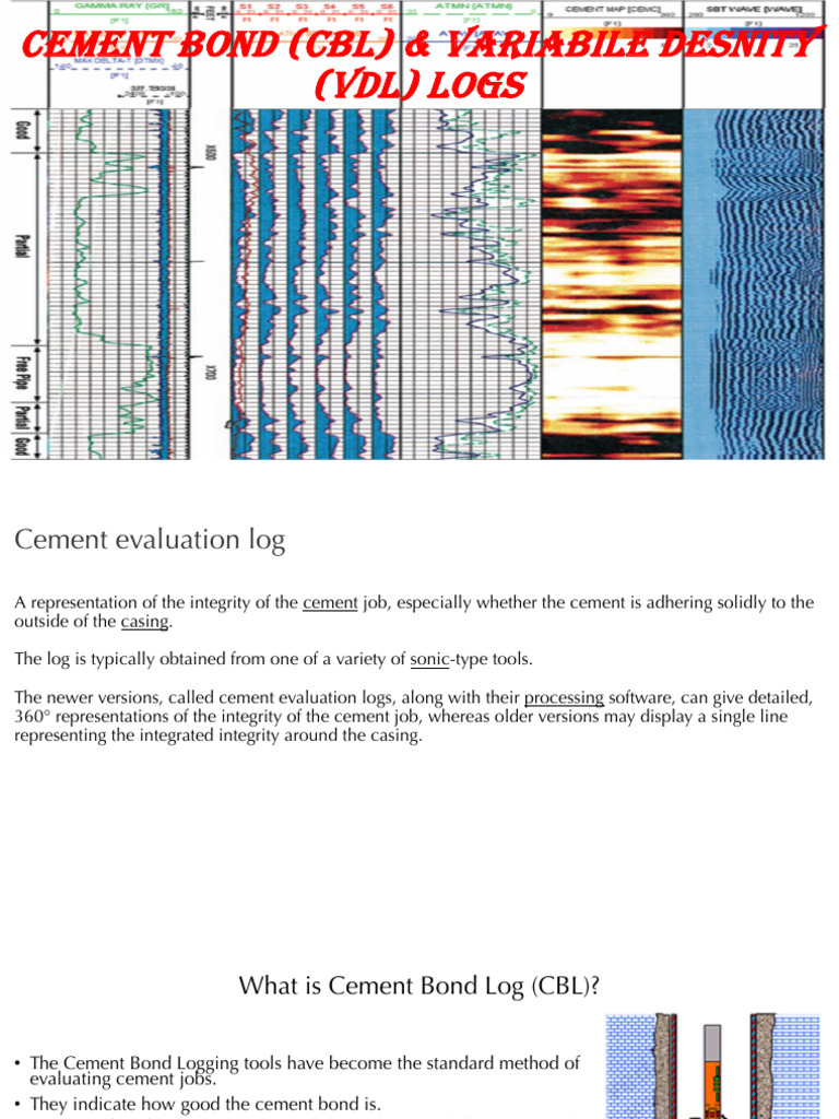 Cement Bond (CBL) & Variabile Desnity (VDL) Logs | PDF
