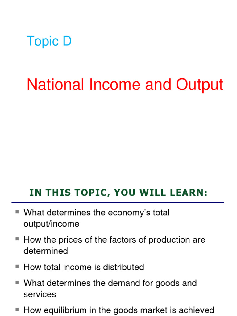 Topic D STD Ver | PDF | Labour Economics | Output (Economics)