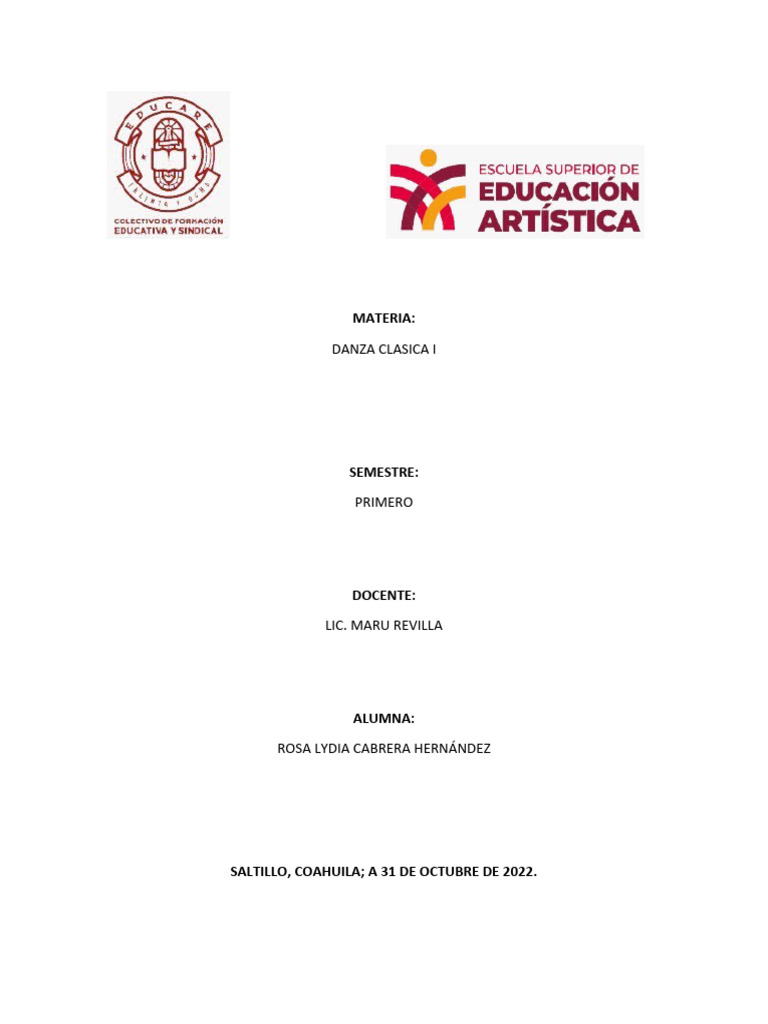 TAREA 4 DANZA. GLOSARIO | PDF