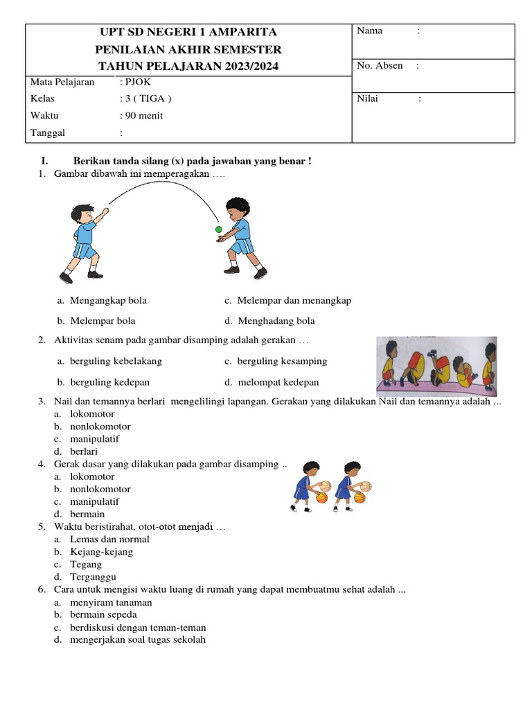 Soal Pas Kelas 3 Ganjil Fix | PDF | Karier & Perkembangan | Olahraga & Rekreasi