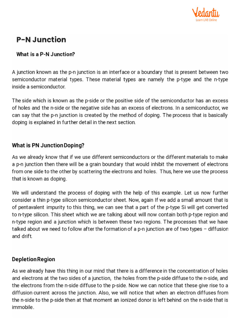 P N Junction | PDF