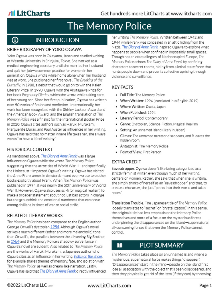 The Memory Police LitChart | PDF