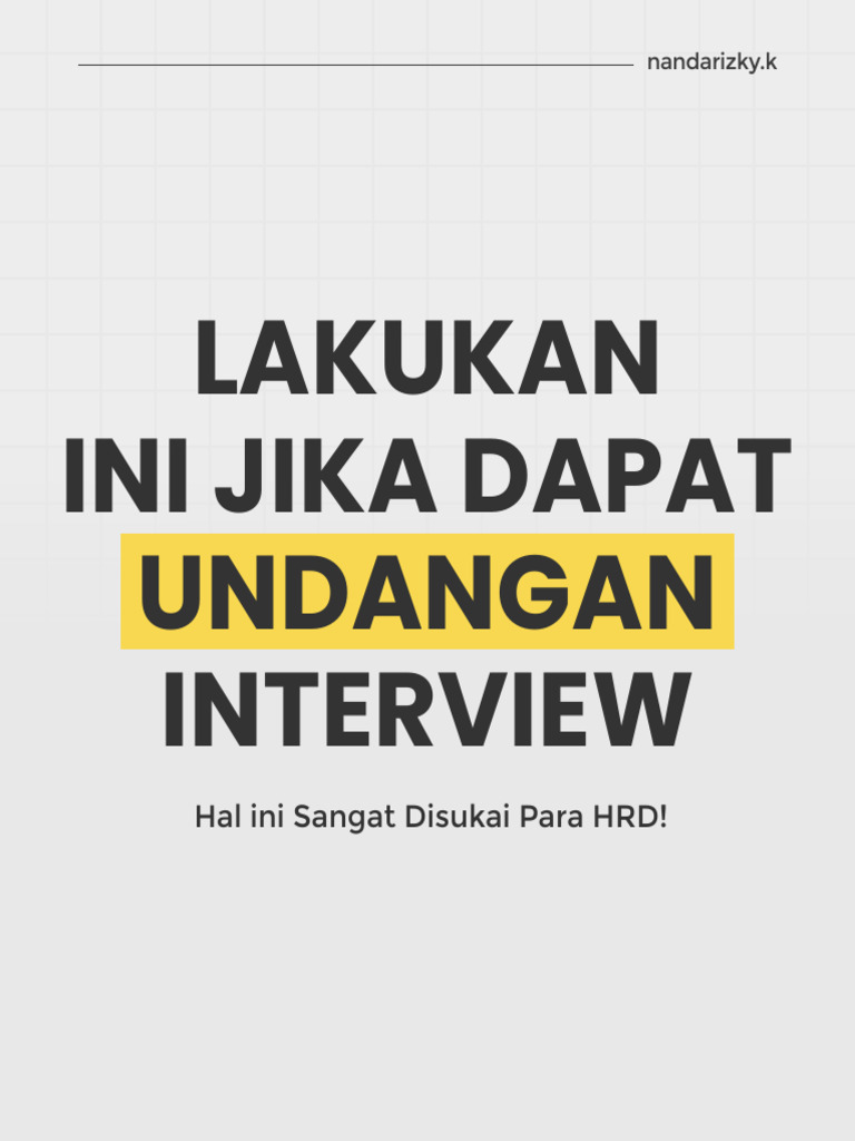 Tips Interview Kerja | PDF