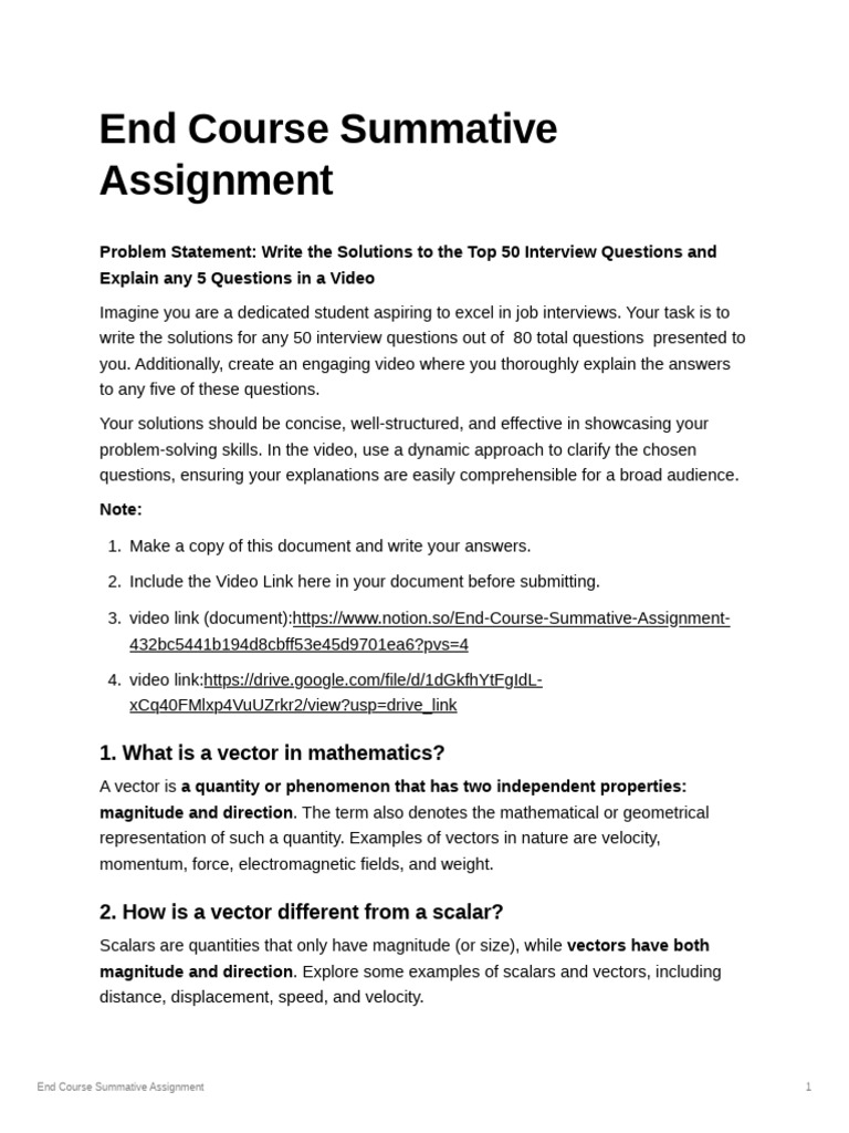 new End_Course_Summative_Assignment | PDF | Euclidean Vector | Statistics