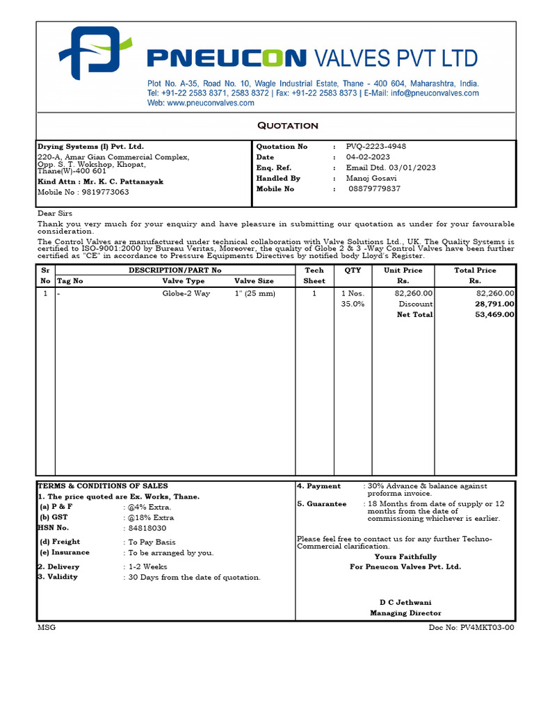 Steam Control Valve - Pnumatic Valve | PDF