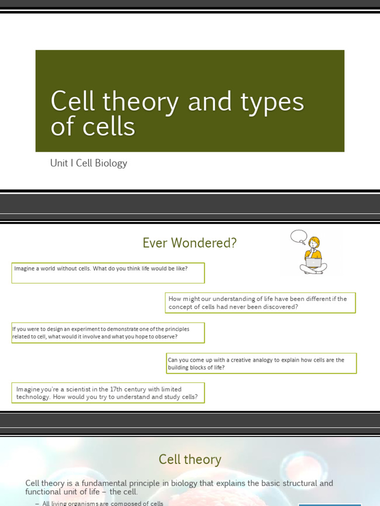 Cell theory and types of cells | PDF