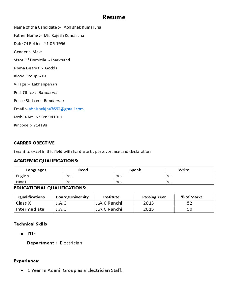 Abhishek Kumar Jha Resume | PDF