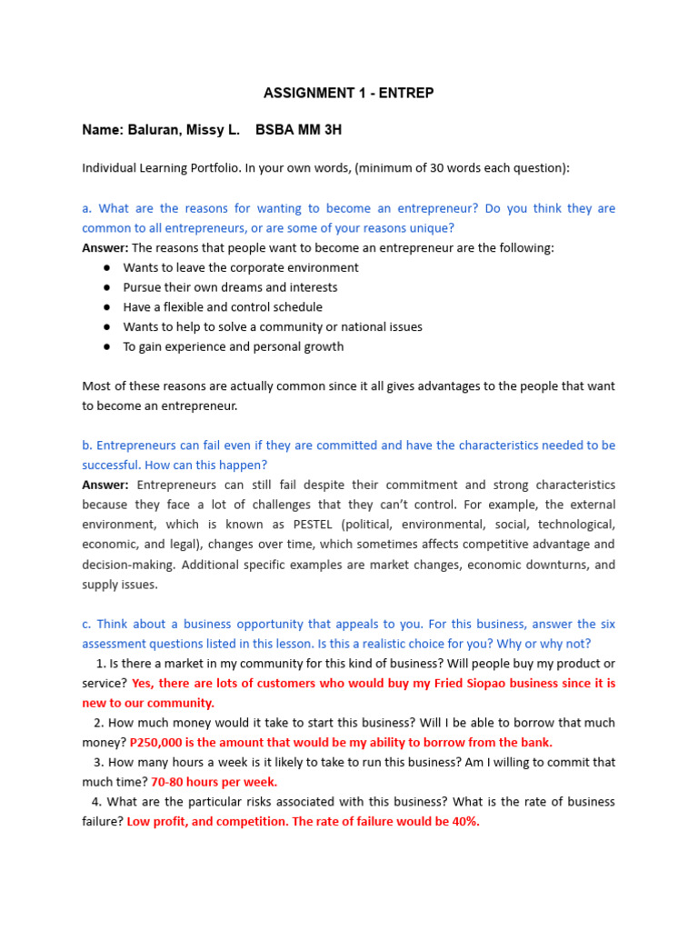 Assignment 1 - Entrep | PDF | Entrepreneurship | Communication