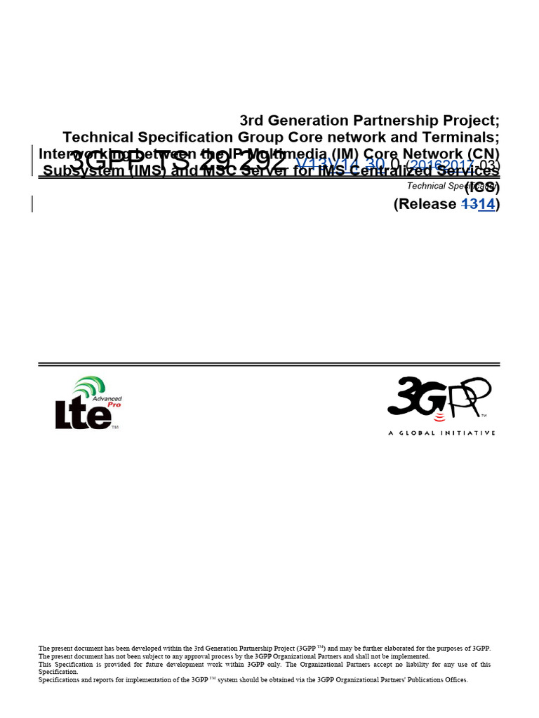 3GPP TS 29.292: Technical Specification | PDF