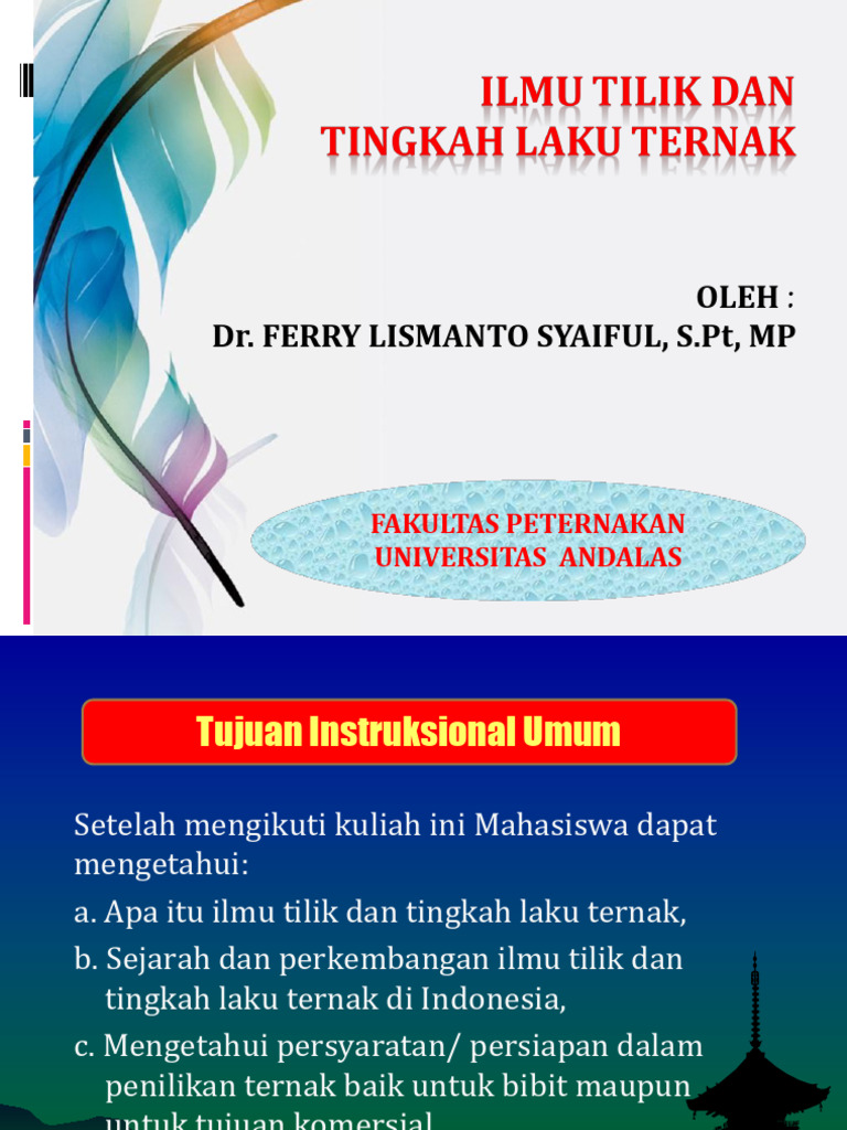 Meet Ke-II. Sejarah Dan Perkembangan Ilmu Tilik Dan Tingkah Laku Ternak Di Indonesia | PDF ...