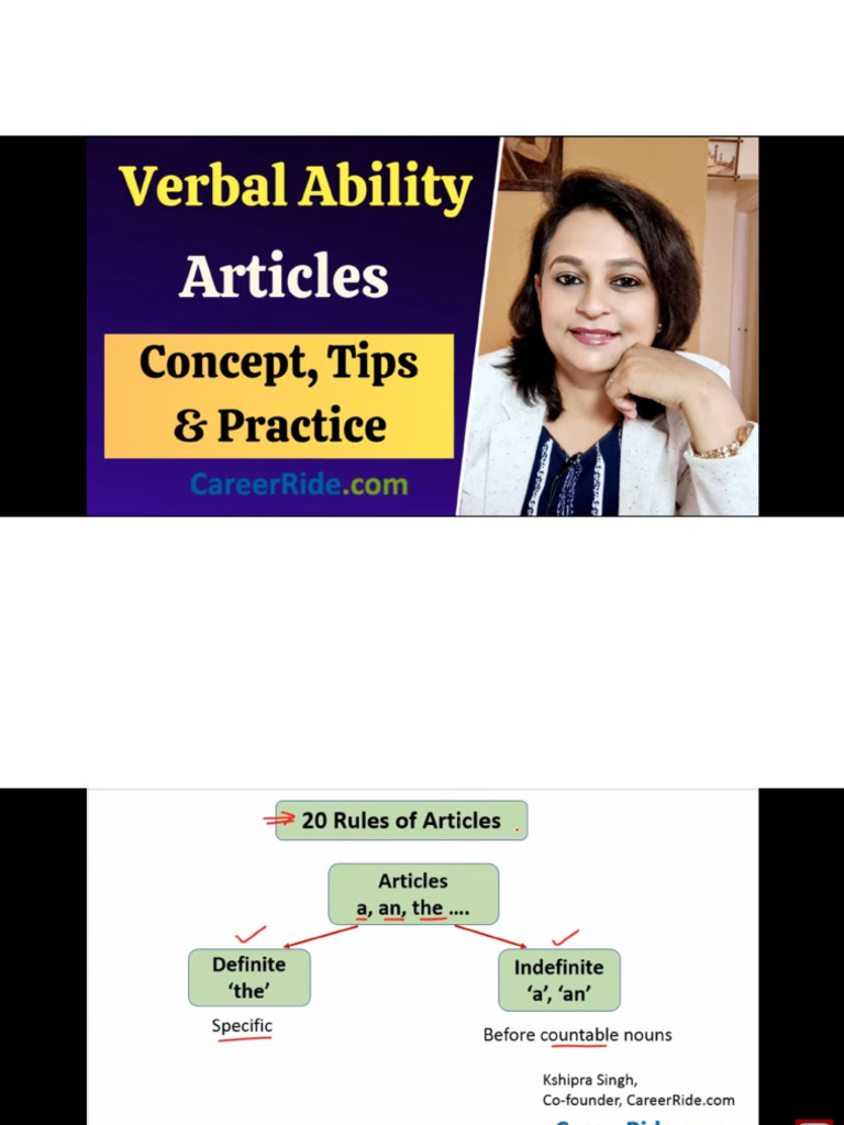 1. Articles in Verbal Ability - Concept, Tips & Practice Exercises for ...