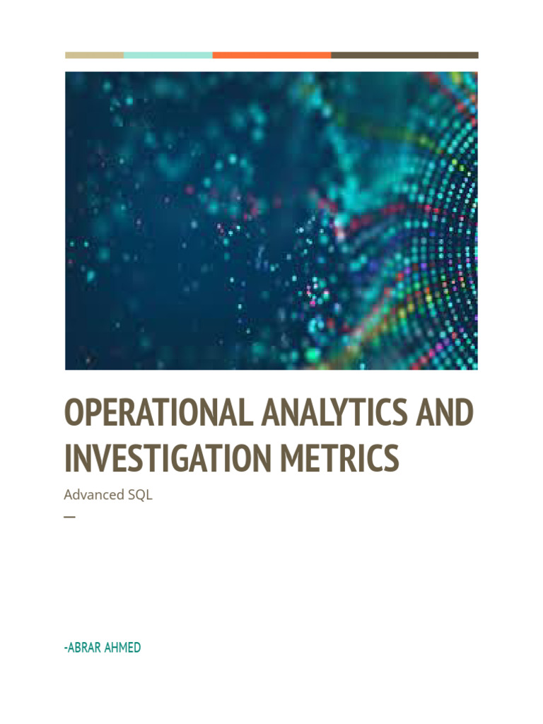 Operational Analytics and Investigating Metric Spike | Download Free ...