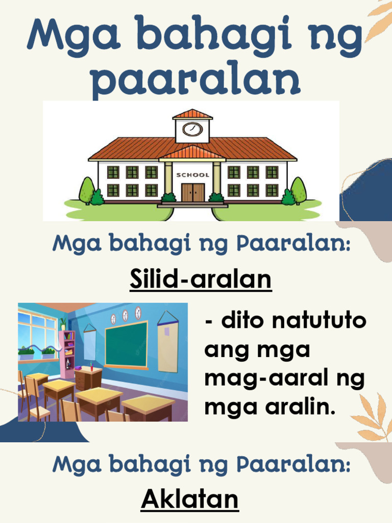 Mga Bahagi ng Aking Paaralan | PDF