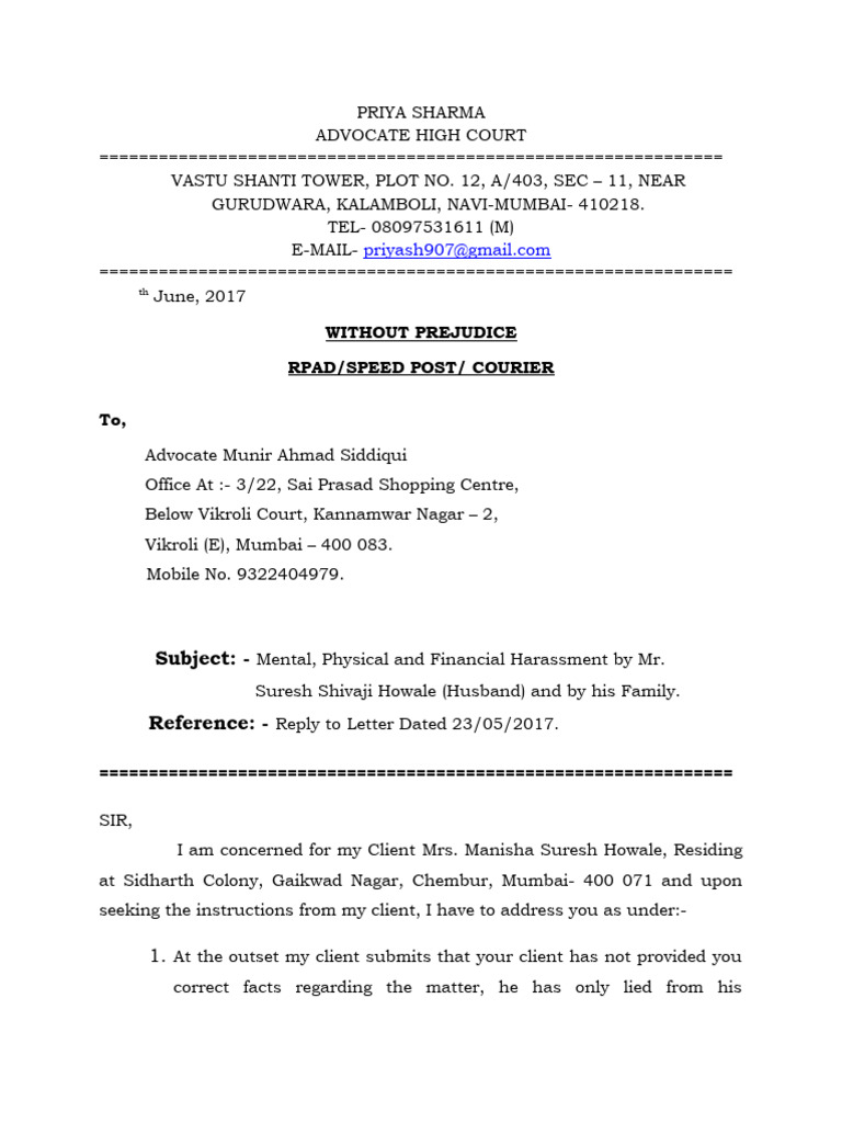 notice of manisha | PDF