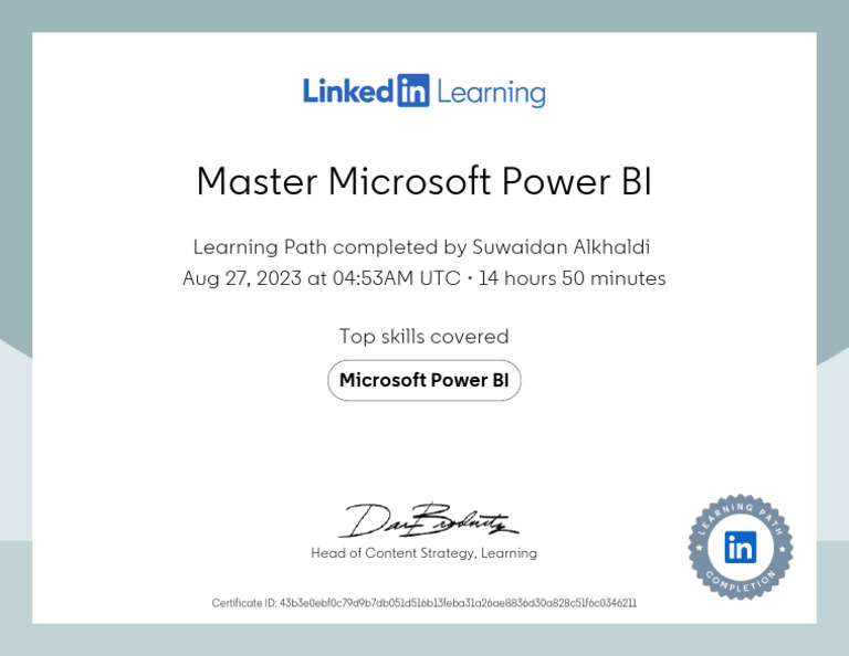 LinkedIn Learning Certificate of Completion | PDF